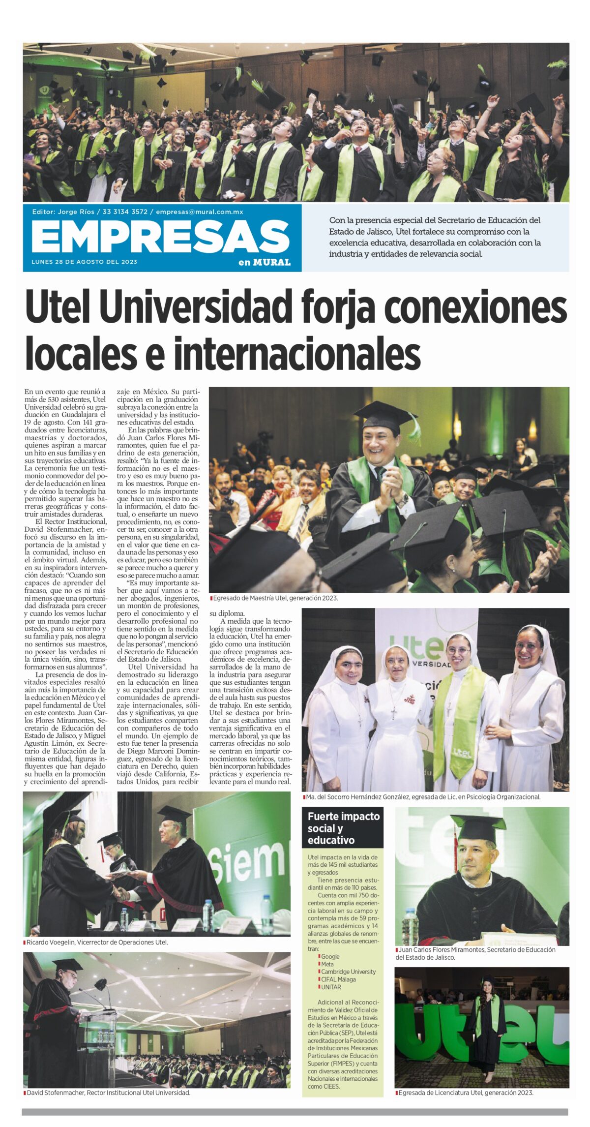 Periódico MURAL: Utel Universidad forja conexiones locales e internacionales - BLOG | Utel