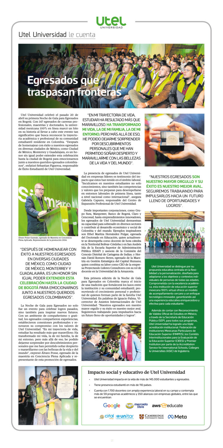 Periódico El Tiempo | Egresados que traspasan fronteras - BLOG | Utel
